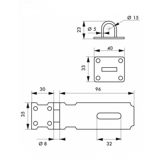 Porte cadenas en acier zingué par THIRARD - Manubricole | manubricole.com