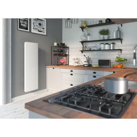 Radiateur vertical électrique connecté Hekla 1000W blanc - Inertie ...