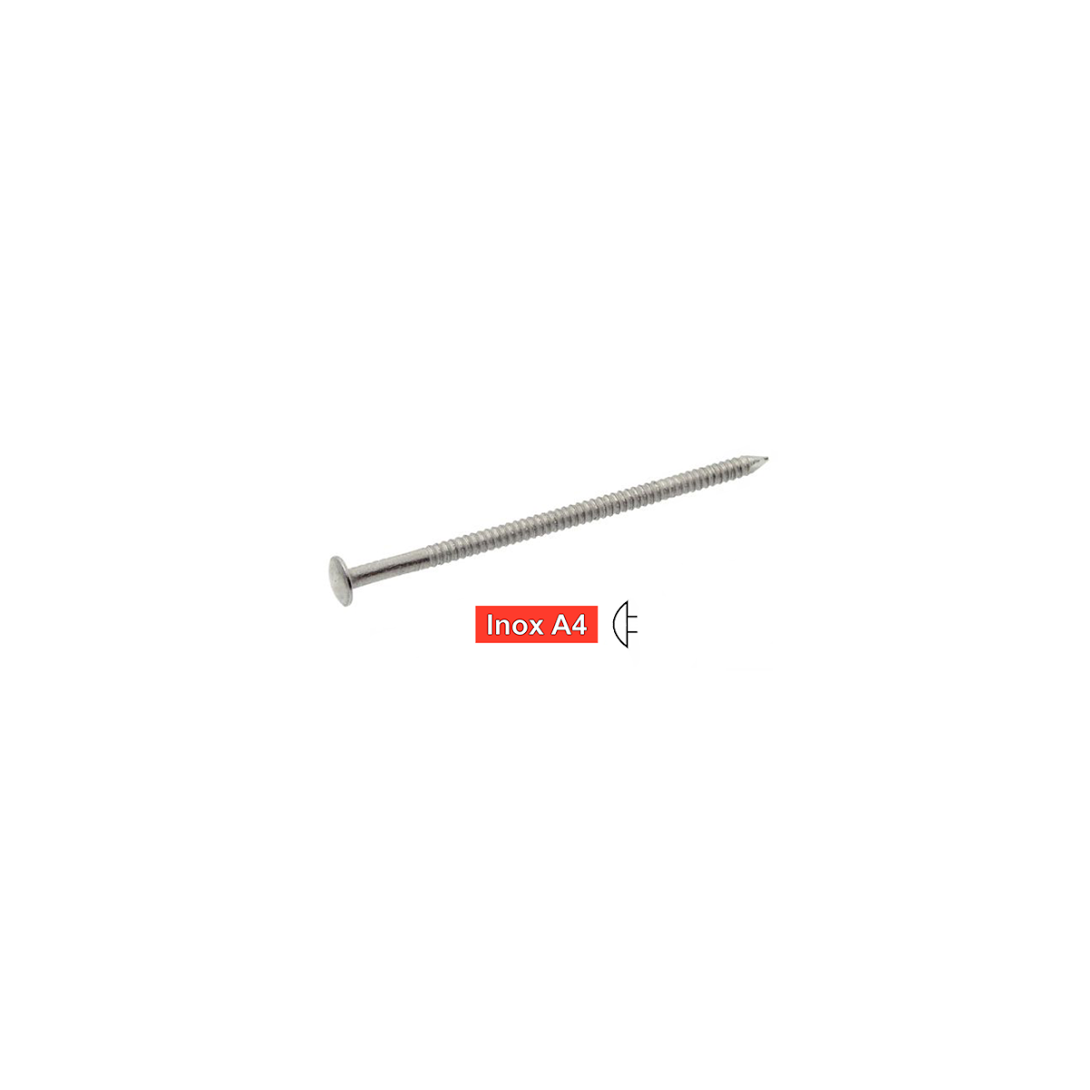 Pointe annelée 2.5x60 inox A4- seau 5Kg- ACTON - Manubricole ...
