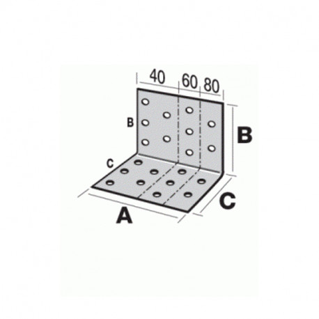 Equerre simple 80x80x40x2,5 mm - SIMPSON - Manubricole | manubricole.com